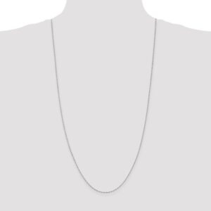 Solid 14k White Gold 1mm Singapore Chain Necklace 30"