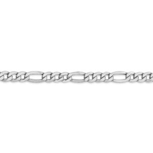 Sonia Jewels 14k White Gold 5.75mm Figaro Chain Necklace - with Secure Lobster Lock Clasp 20"