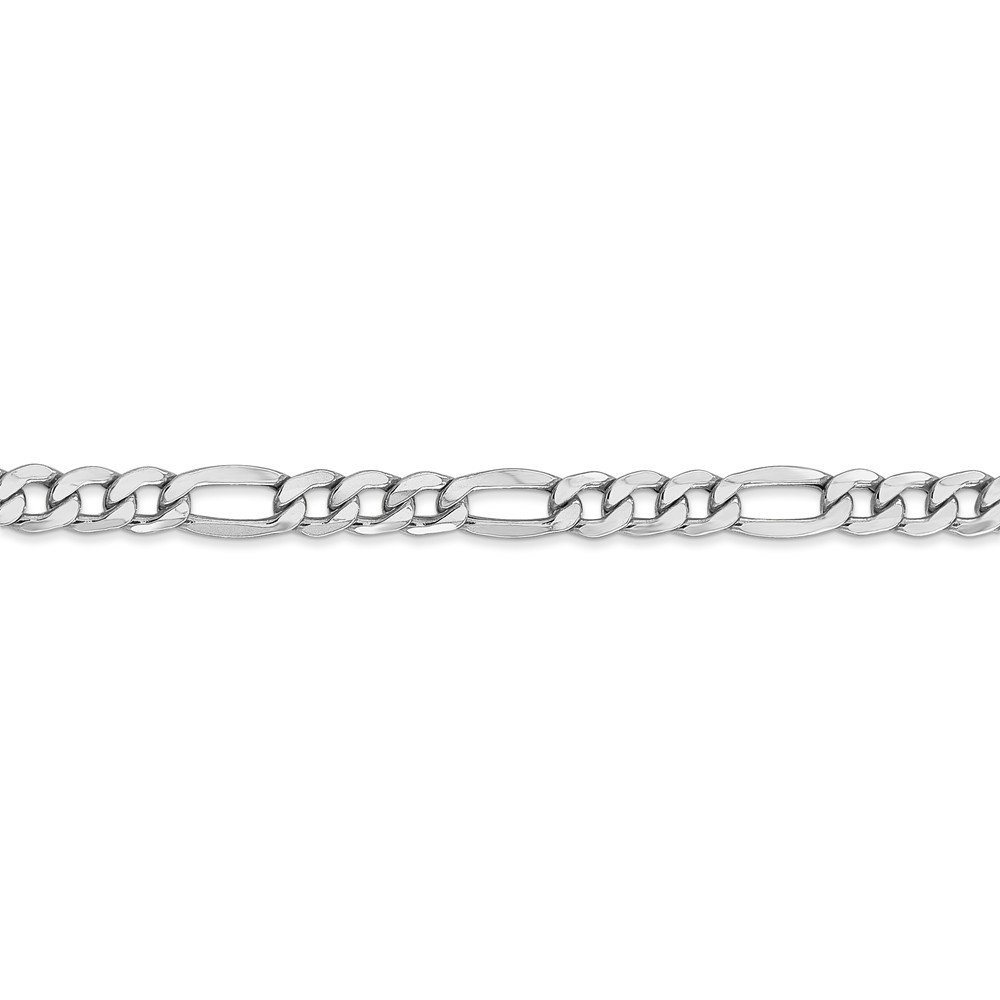 Sonia Jewels 14k White Gold 5.75mm Figaro Chain Necklace - with Secure Lobster Lock Clasp 20"