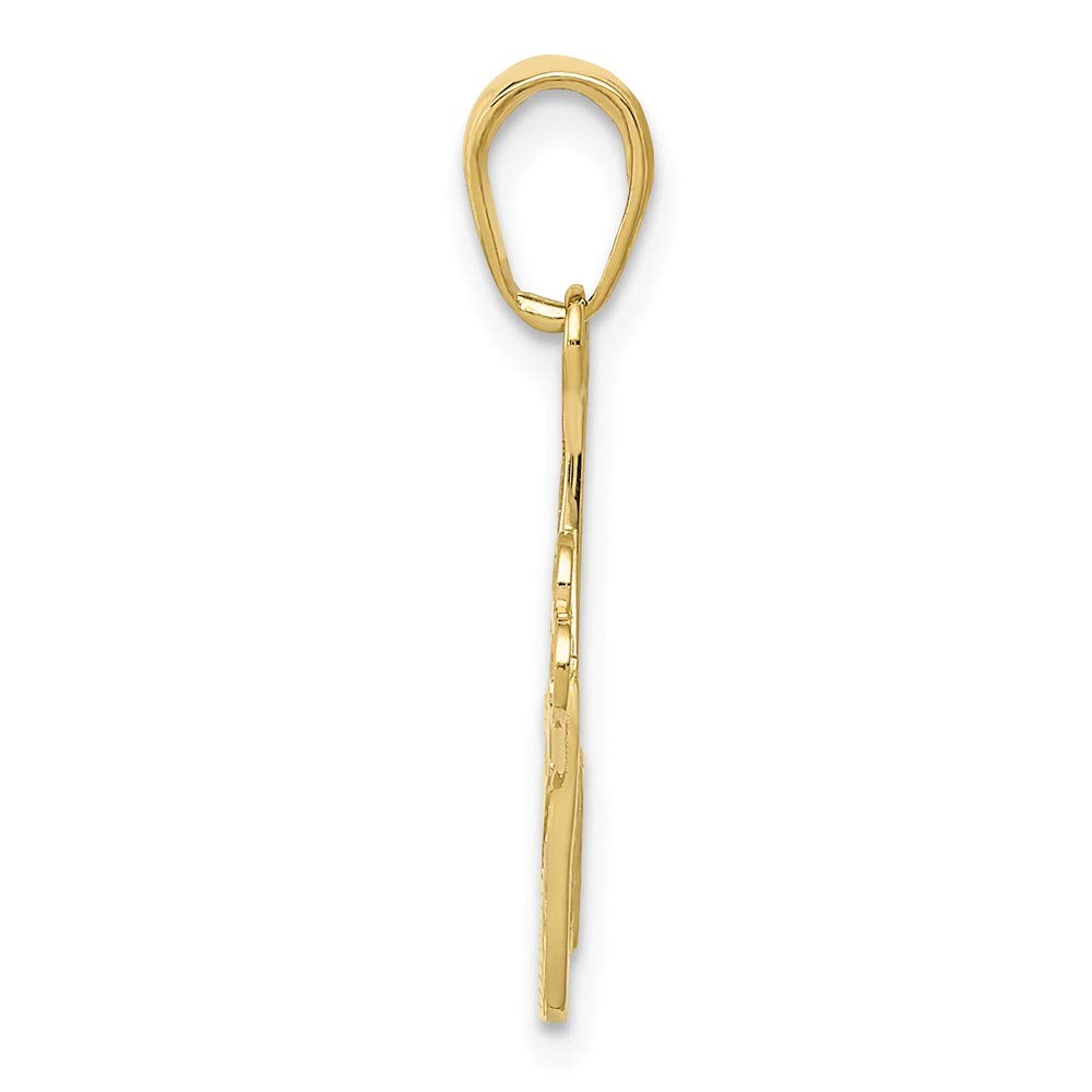 Solid 10k Yellow Gold Comb and Scissors Charm Pendant