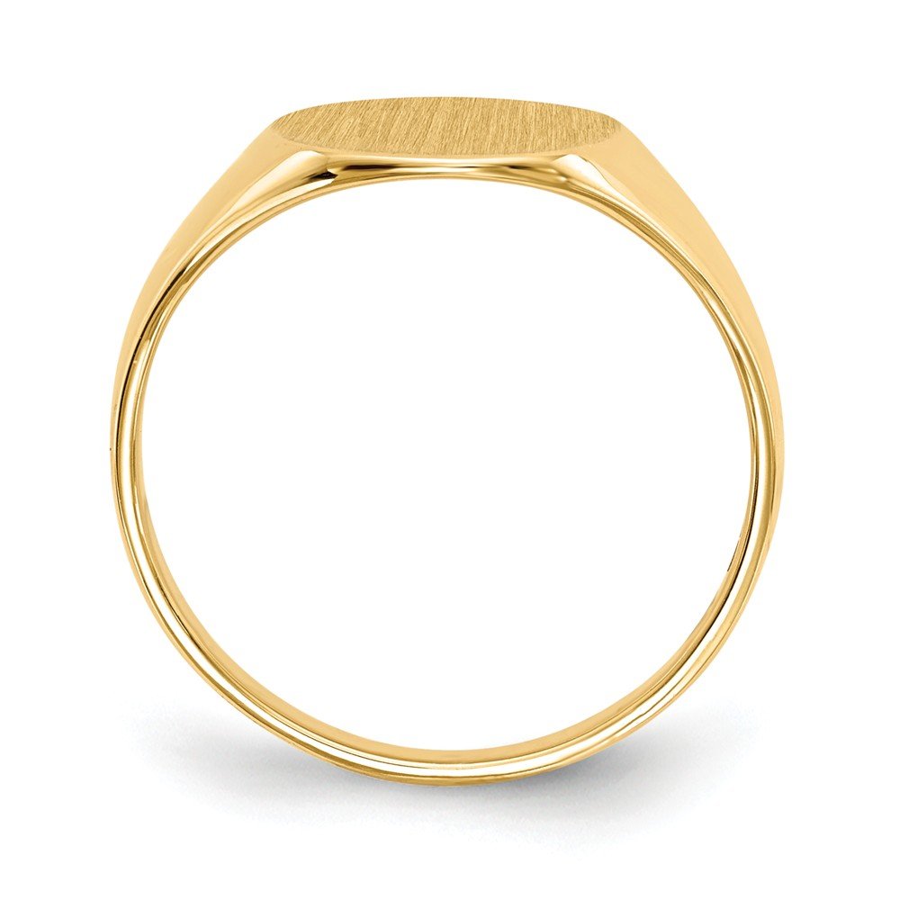 Solid 14k Yellow Gold 11.0x9.5mm Open Back Engravable Monogram Signet Ring Band Size 5