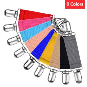 18 Pieces Winter Mitten Clips Elastic Fit Dress Clips Elastic Hat Clip Kids Glove Clips Stainless Steel Small Short Mitten Clips Strong Metal Mitten Glove Clips for Kids Baby Toddler Children Adults