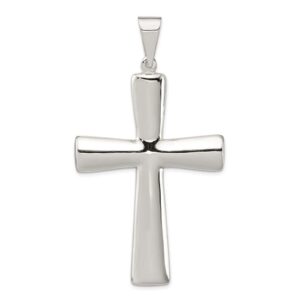 925 sterling silver cross pendant charm large rounded crucifix 2.5" - 62mm x 38mm - jewelry gifts for women wife mom gifts for men husband dad