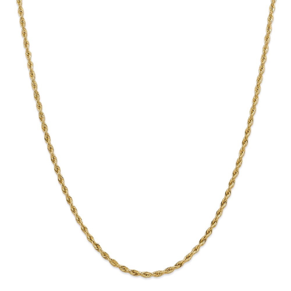 Sonia Jewels 14k Yellow Gold 3mm Rope Chain Necklace - with Secure Lobster Lock Clasp 24"