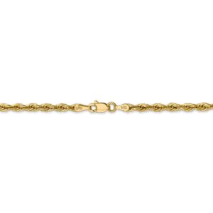 Sonia Jewels 14k Yellow Gold 3mm Rope Chain Necklace - with Secure Lobster Lock Clasp 24"