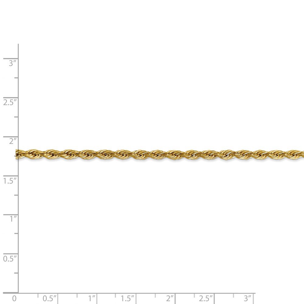 Sonia Jewels 14k Yellow Gold 3mm Rope Chain Necklace - with Secure Lobster Lock Clasp 24"