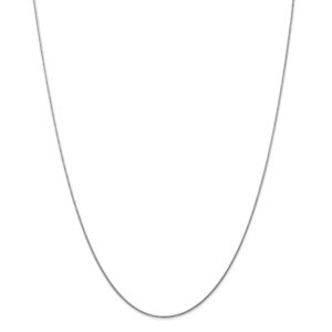 solid 14k white gold .80mm round snake chain necklace - with secure lobster lock clasp 18"