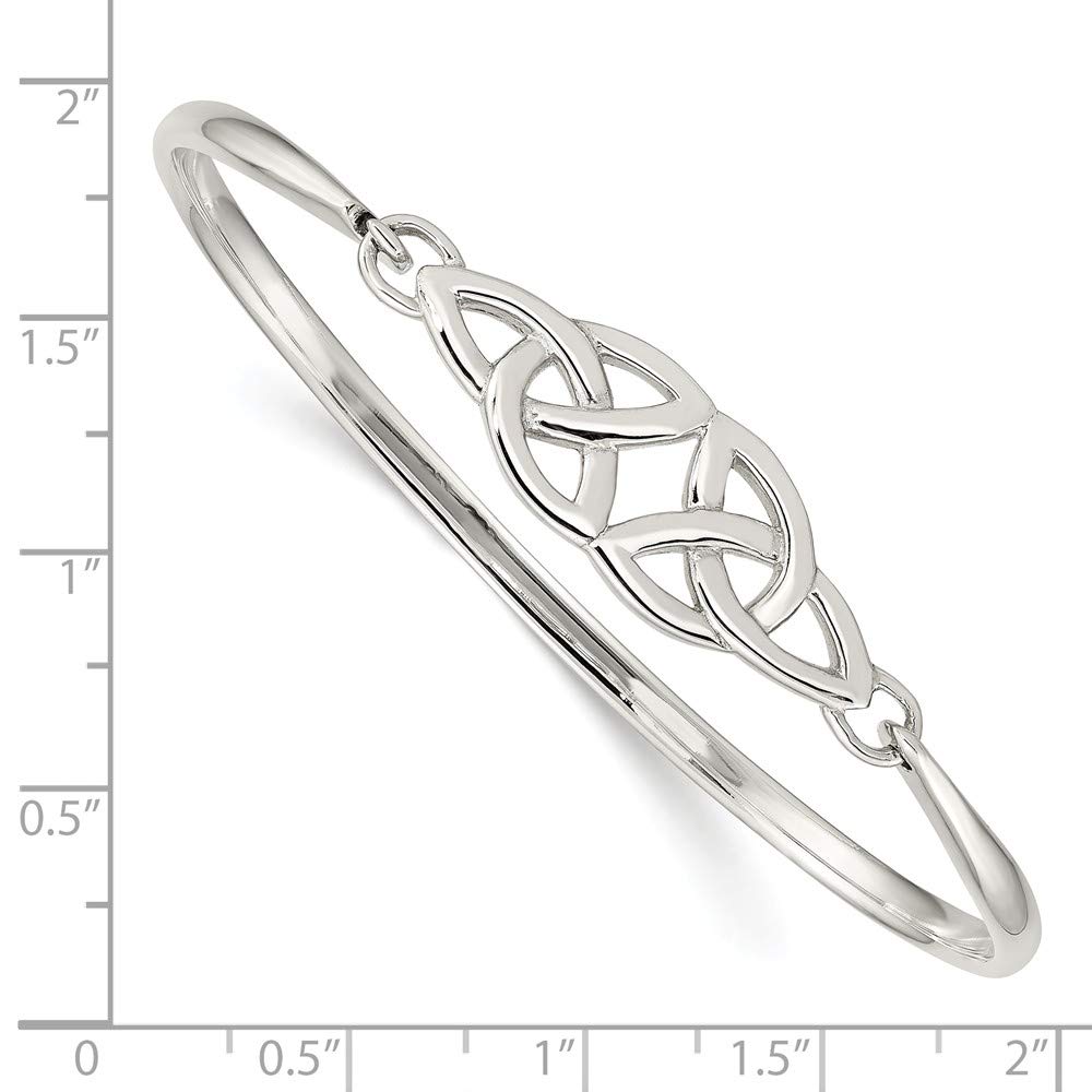 Solid 925 Sterling Silver Celtic Knot Irish Claddagh Bangle Cuff Bracelet