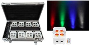 rockville best pack 50 white (8) battery wash lights+wireless dmx+charging case