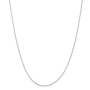 solid 14k white gold 0.50mm box chain necklace 20"