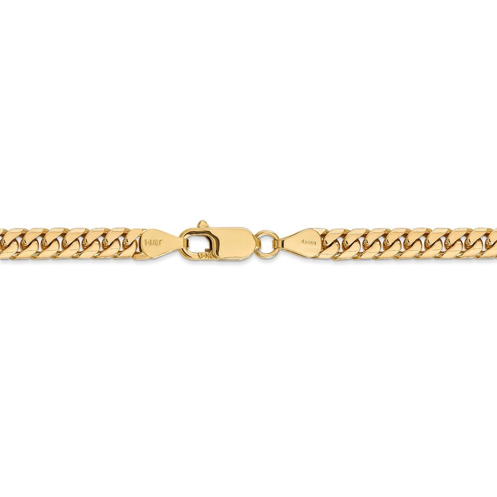 14k Yellow Gold 5mm Solid Miami Cuban Curb Chain Bracelet - with Secure Lobster Lock Clasp 8"