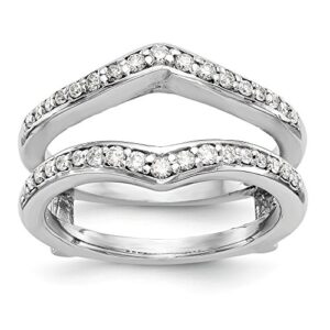 solid 14k white gold engagement wedding ring diamond guard size 5 (.47 cttw.)