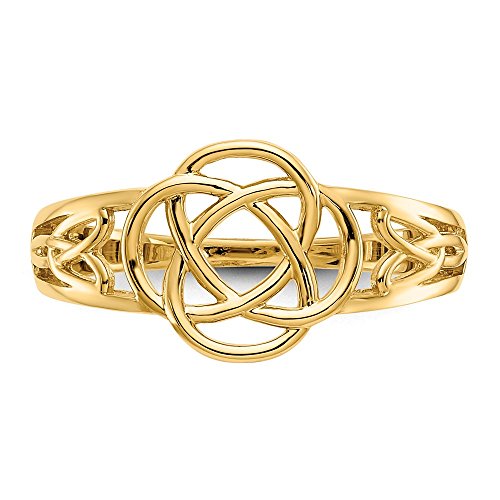 Solid 14k Yellow Gold Ladies Celtic Knot Irish Claddagh Knot Ring Band Size 7