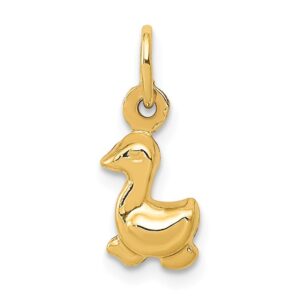 sonia jewels 14k yellow gold duck charm pendant - 15mm x 6mm