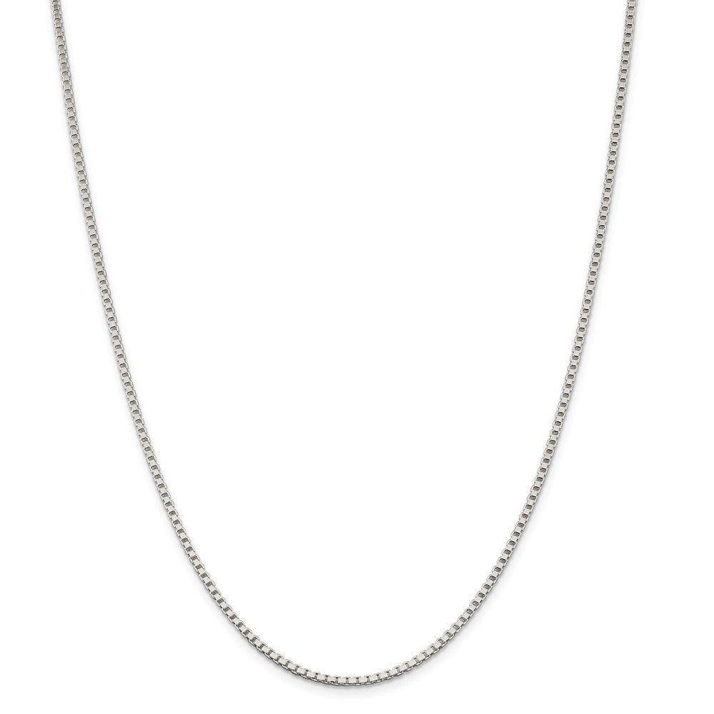 Solid 925 Sterling Silver 2mm Box Chain Necklace - with Secure Lobster Lock Clasp 20" - Jewelry Gifts For Women Wife Mom Gifts For Men Husband Dad