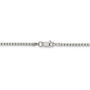 Solid 925 Sterling Silver 2mm Box Chain Necklace - with Secure Lobster Lock Clasp 20" - Jewelry Gifts For Women Wife Mom Gifts For Men Husband Dad