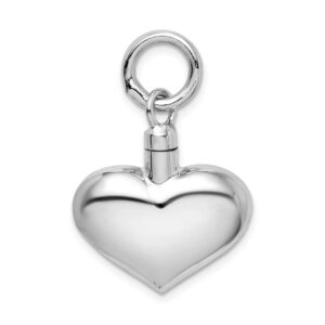 sonia jewels 925 sterling silver puffy heart ash holder pendant charm