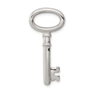 solid 925 sterling silver key pendant charm - 33mm x 15mm