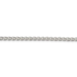 Solid 925 Sterling Silver 3mm Round Spiga Chain Necklace - with Secure Lobster Lock Clasp 20"