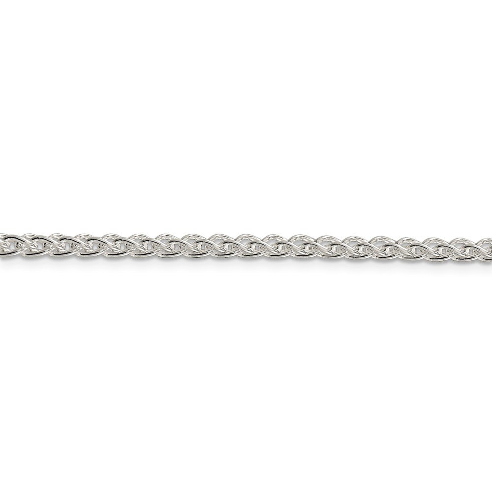 Solid 925 Sterling Silver 3mm Round Spiga Chain Necklace - with Secure Lobster Lock Clasp 20"