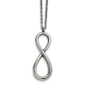 solid stainless steel infinity love knot symbol symbol pendant necklace charm chain - with secure lobster lock clasp 18"