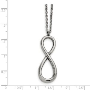 Solid Stainless Steel Infinity Love Knot Symbol Symbol Pendant Necklace Charm Chain - with Secure Lobster Lock Clasp 18"