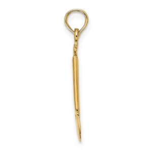 Solid 14k Yellow Gold 3-D SHOVEL GARDEN TOOL Charm Pendant - 18mm x 5mm