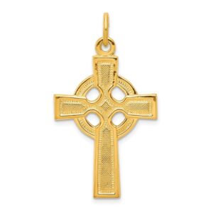 925 sterling silver and 24k gold -plated celtic knot irish claddagh cross pendant charm - 36mm x 20mm