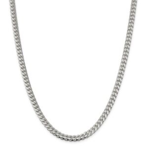 solid 925 sterling silver 6.00mm domed curb cuban chain necklace - with secure lobster lock clasp 18"