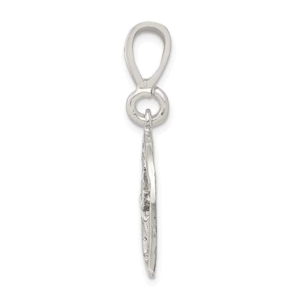 Solid 925 Sterling Silver Music Staff Charm Pendant - 22mm x 19mm