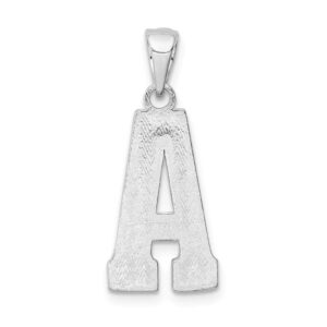 Solid 925 Sterling Silver Initial Letter A Alphabet Charm Pendant - 25mm x 10mm