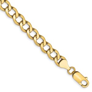 sonia jewels 14k yellow gold 6.5mm curb cuban link chain bracelet - with secure lobster lock clasp 8"