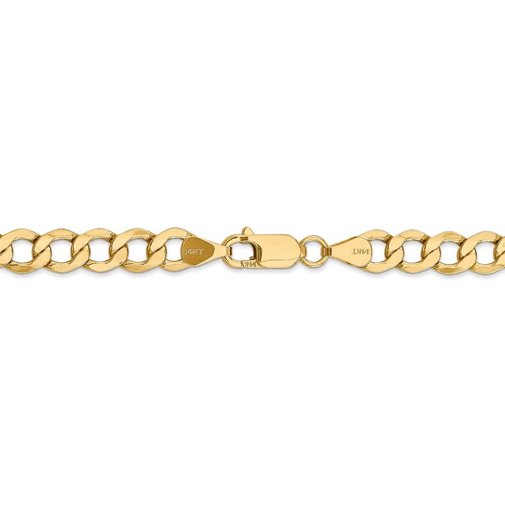 Sonia Jewels 14k Yellow Gold 6.5mm Curb Cuban Link Chain Bracelet - with Secure Lobster Lock Clasp 8"