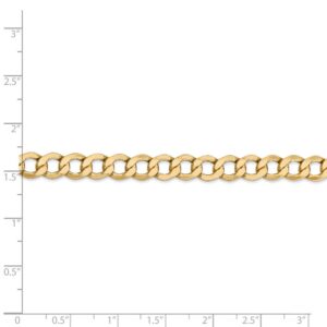 Sonia Jewels 14k Yellow Gold 6.5mm Curb Cuban Link Chain Bracelet - with Secure Lobster Lock Clasp 8"