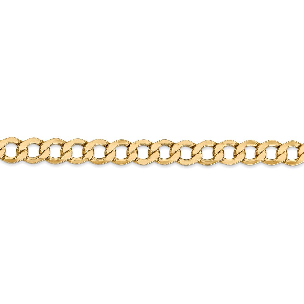 Sonia Jewels 14k Yellow Gold 6.5mm Curb Cuban Link Chain Bracelet - with Secure Lobster Lock Clasp 8"