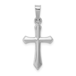 sonia jewels 14k white gold cross pendant charm - 23mm x 11mm