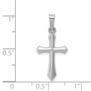 Sonia Jewels 14k White Gold Cross Pendant Charm - 23mm x 11mm