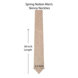 Spring Notion Men's Linen Blend Skinny Necktie Sage Green Tie for Men