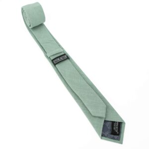 Spring Notion Men's Linen Blend Skinny Necktie Sage Green Tie for Men