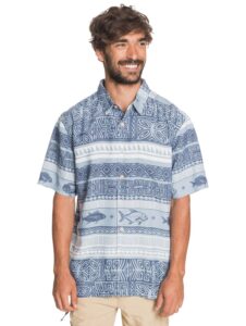 quiksilver waterman men's laki woven, dusty blue lake maikai, s