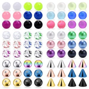 ocptiy 14g 5mm replacement balls fake piercing part stainless surgical steel lip septum eyebrow labret monroe nipple tongue belly navel ring cartilage tragus industril earring fuax piercing jewelry