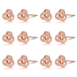 bridesmaid gifts set i couldn't tie the knot without you wedding jewelry stud earrings bridesmaids proposal gifts love knot earrings rose gold proposal gift earring set of 4/6