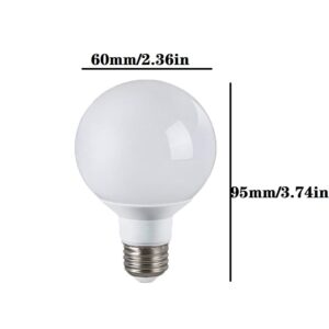 Lxcom Lighting G60 LED Light Bulb 3W Globe Bulbs 25W Incandescent Bulb Equivalent E26/E27 Base Daylight White 6000K 300LM LED Small Vanity Light for Makeup Mirror Home Lighting, 6 Pack