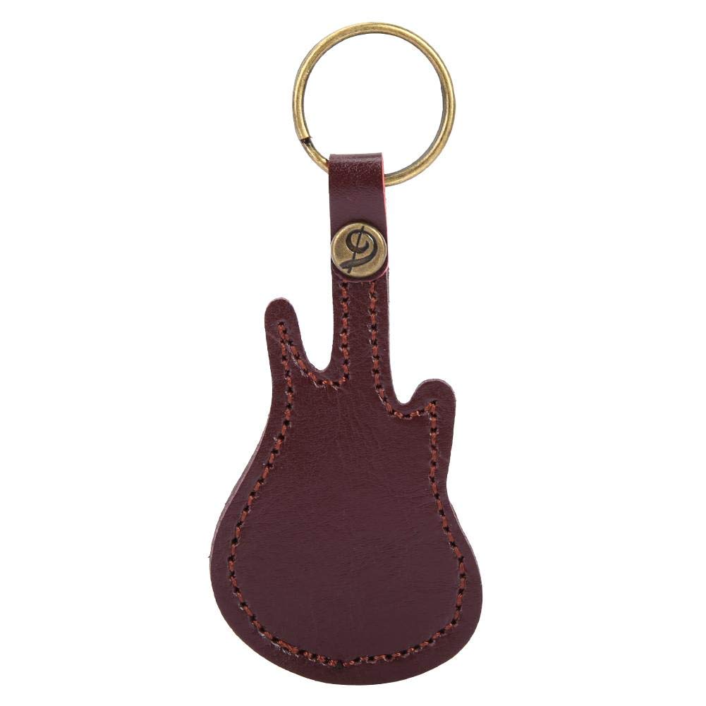 Bnineteenteam Guitar Shaped Guitar Picks Holder Case PU Leather Guitar Plectrum Holder with 5pcs Colorful Picks for Guitar Players(Brown) Performance Accessory