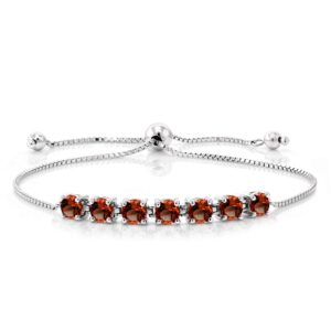 gem stone king 7-stone tennis bracelet for women in 925 sterling silver | 4.5mm round gemstone birthstone | fully adjustable up to 9 inch