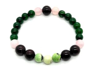 crystals of love attraction bracelet - taurus birthstone - heart chakra association