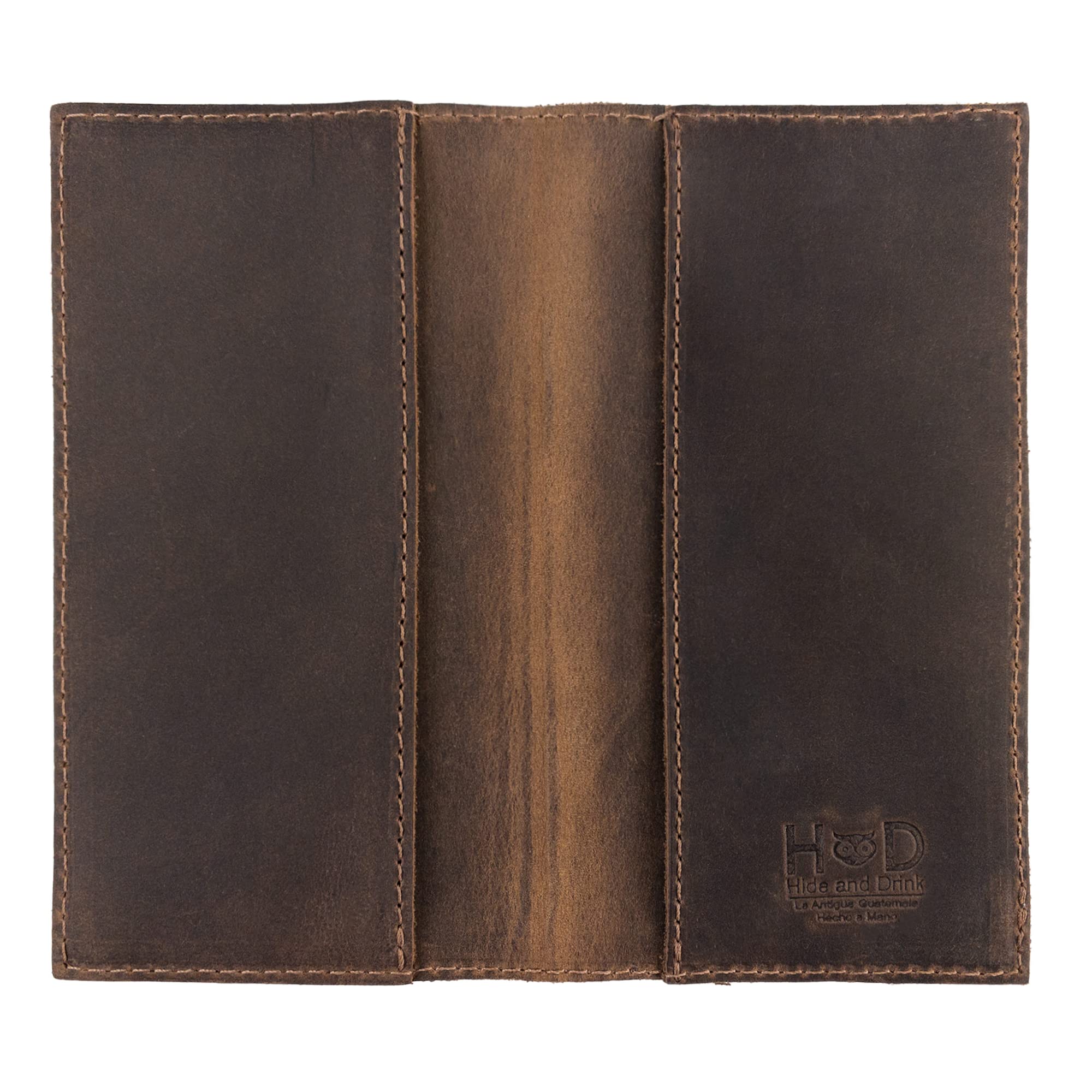 Hide & Drink, Checkbook Cover, Minimalist Organizer, Check Presenter, Bill Holder for Waiter and Waitress, Restaurant Accessories, Full Grain Leather, Handmade, Bourbon Brown