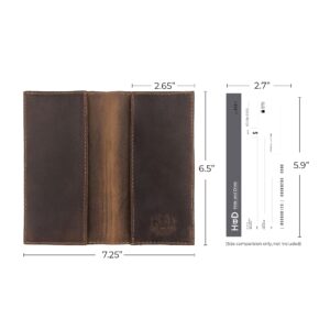 Hide & Drink, Checkbook Cover, Minimalist Organizer, Check Presenter, Bill Holder for Waiter and Waitress, Restaurant Accessories, Full Grain Leather, Handmade, Bourbon Brown