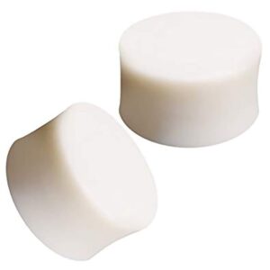 cocobul pair of organic white buffalo bone saddle ear plug [d10-077]