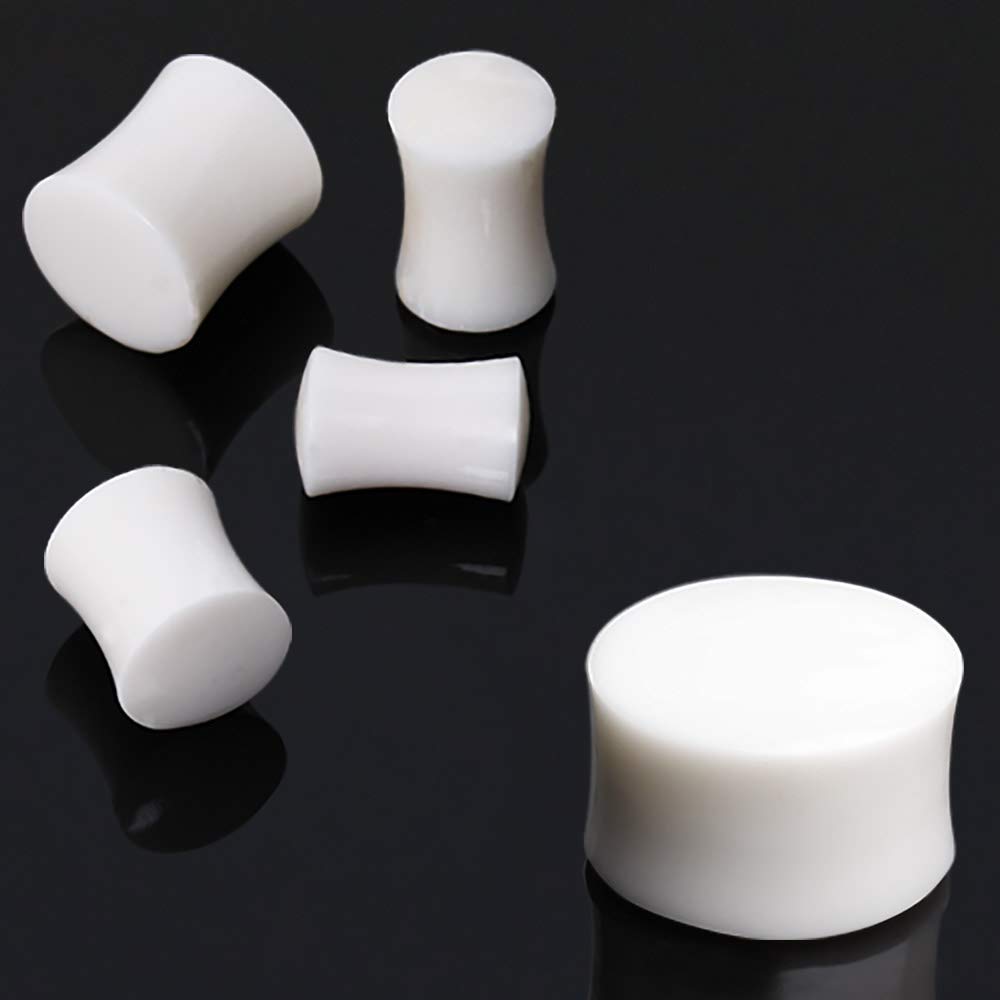 Cocobul Pair of Organic White Buffalo Bone Saddle Ear Plug [D10-077]